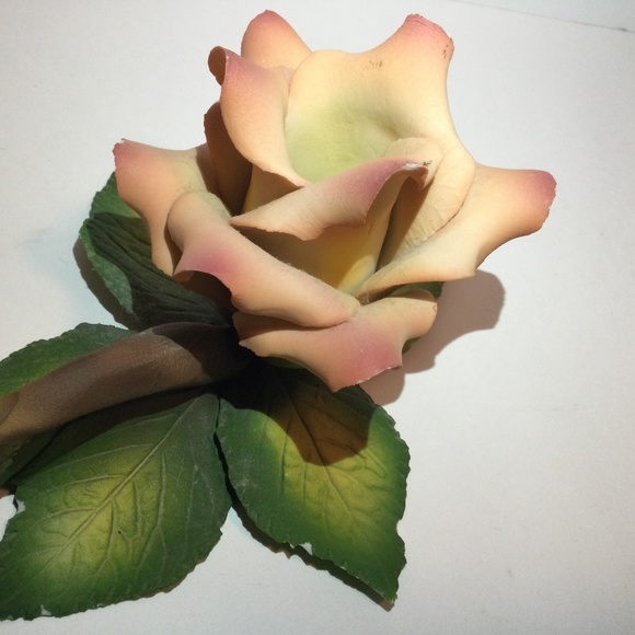 Art | Vintage Capodimonte Porcelain Frosted Rose | Poshmark
